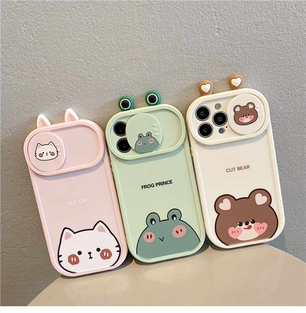 Kawaii Cute Animals iPhone Case With Camera Cover | Kawaii Amai